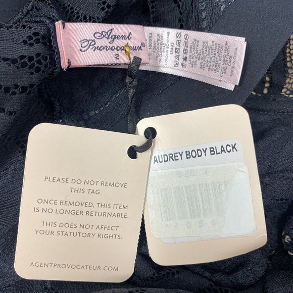 Agent Provocateur | Tops | Agent Provocateur Audrey Black Bodysuit Ap2 Small Nwt | Poshmark